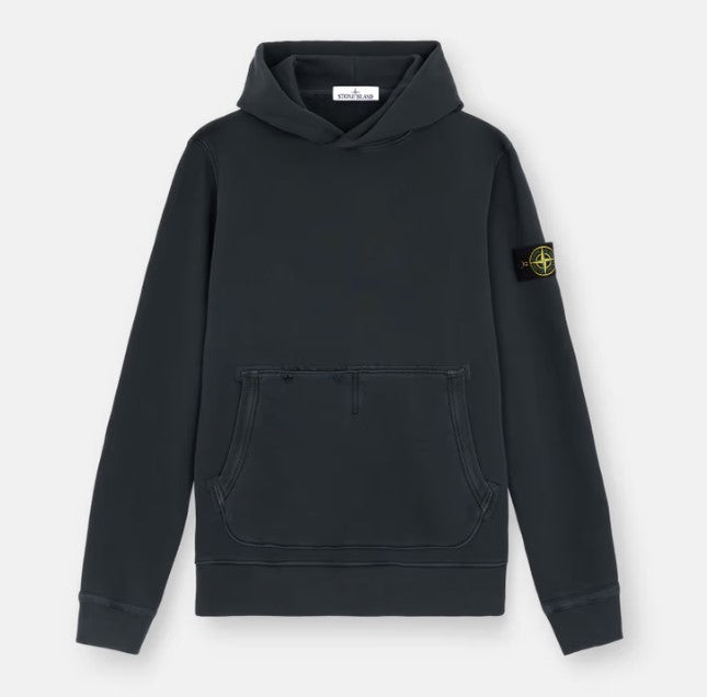 Stone Island 61041 Organic Cotton Diagonal Fleece 'Old' Effect Hoodie ...