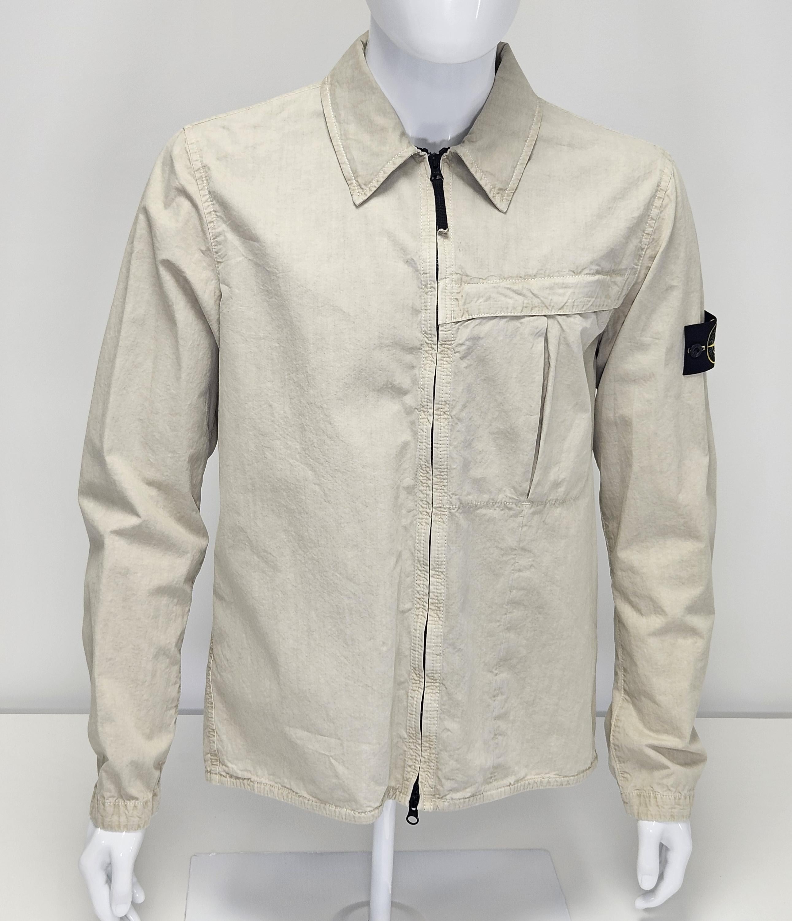 Stone Island 103WN Brushed Organic Cotton Canvas 'Old' Effect Overshir ...