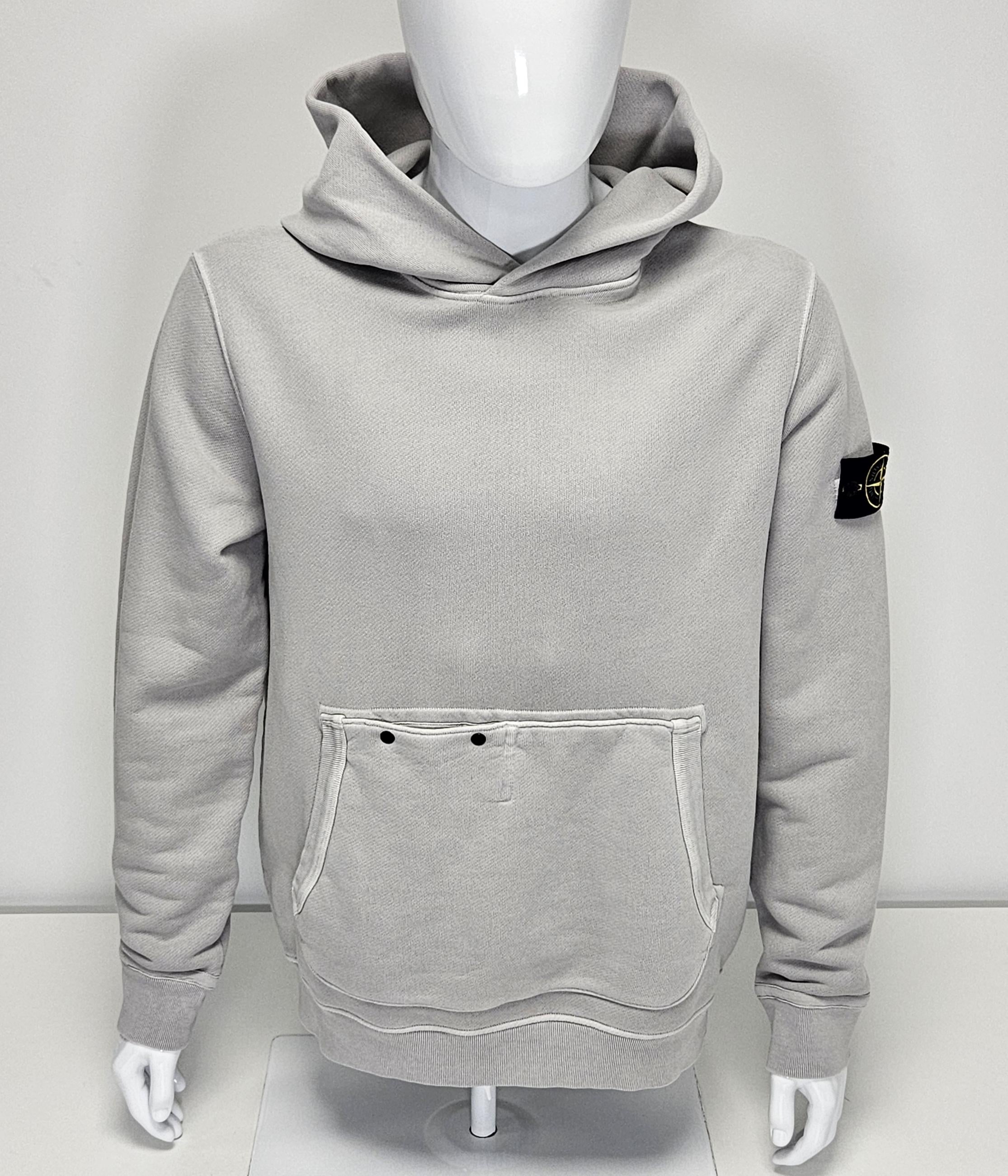 Stone Island 61041 Organic Cotton Diagonal Fleece 'Old' Effect Hoodie ...